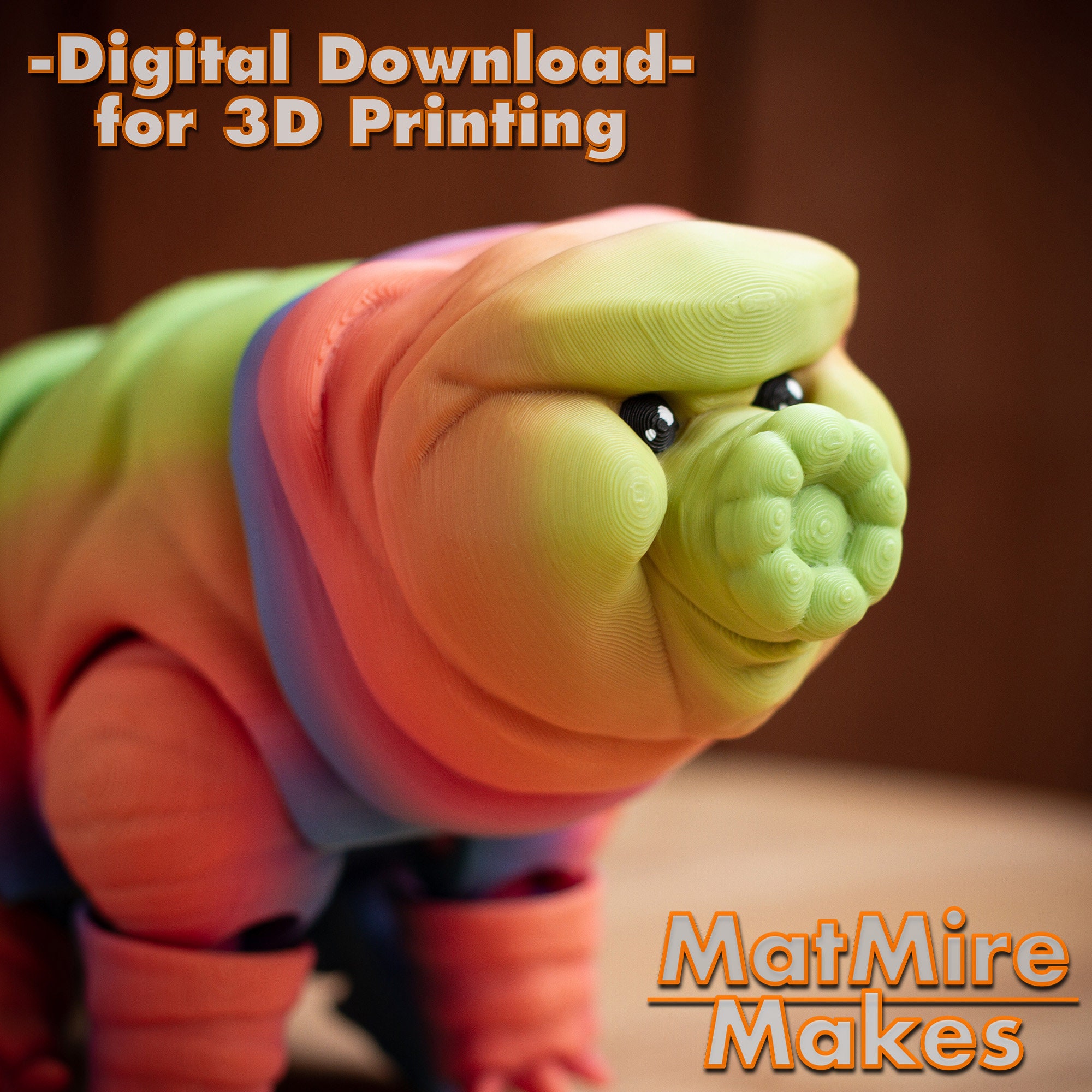 Tardigrade Digital .STL File for 3d Printing, Water Bear, Moss Piglet ...