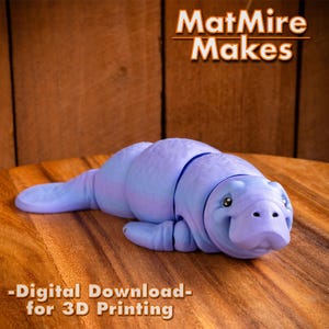Manatee Digital .STL File for 3d Printing, Articulated Fidget Figure ...
