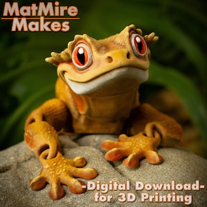 Crested Gecko Digital .STL File for 3d Printing, Articulated Fidget ...