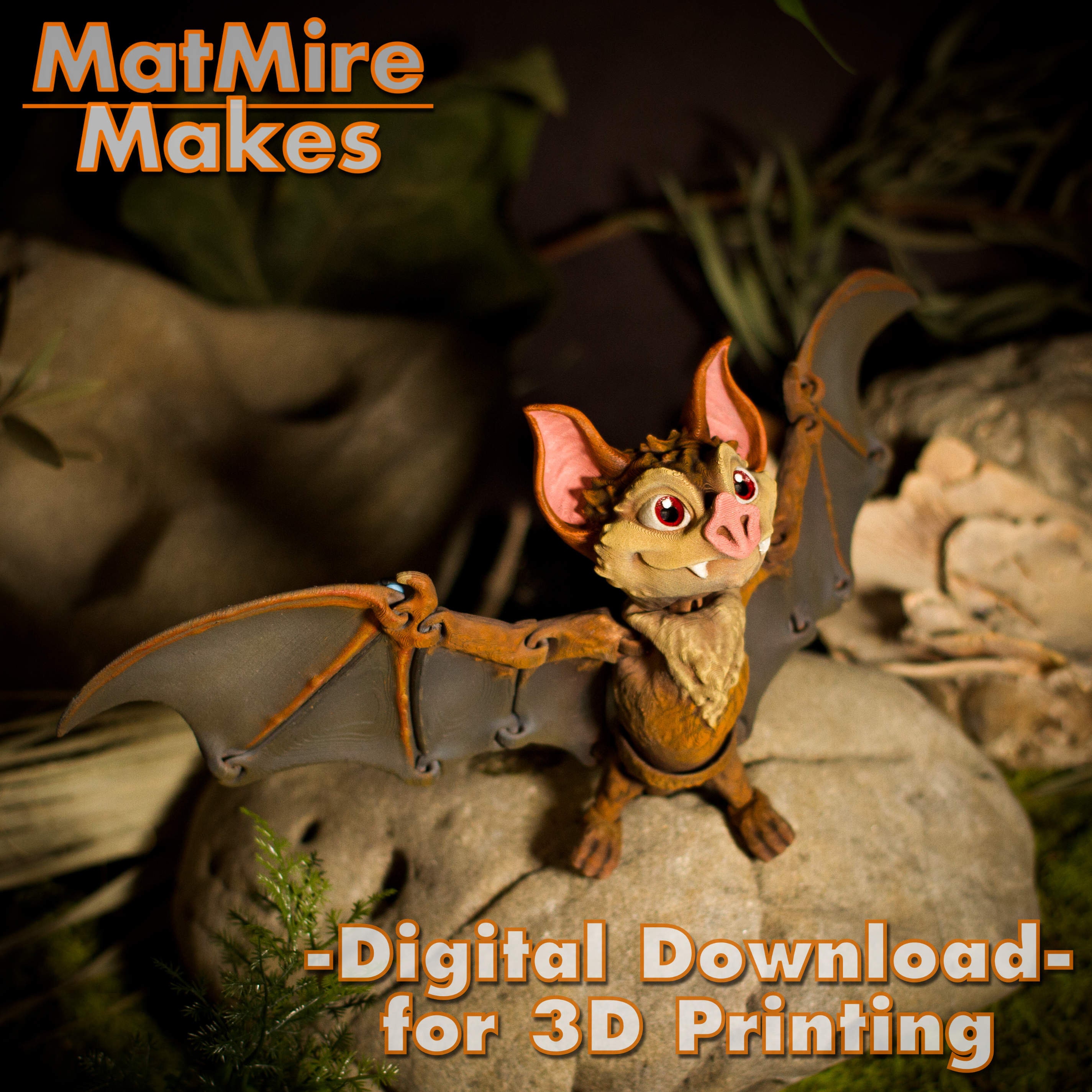 Bat .STL Digital File Print-in-place Body Snap-fit Head - Etsy Canada