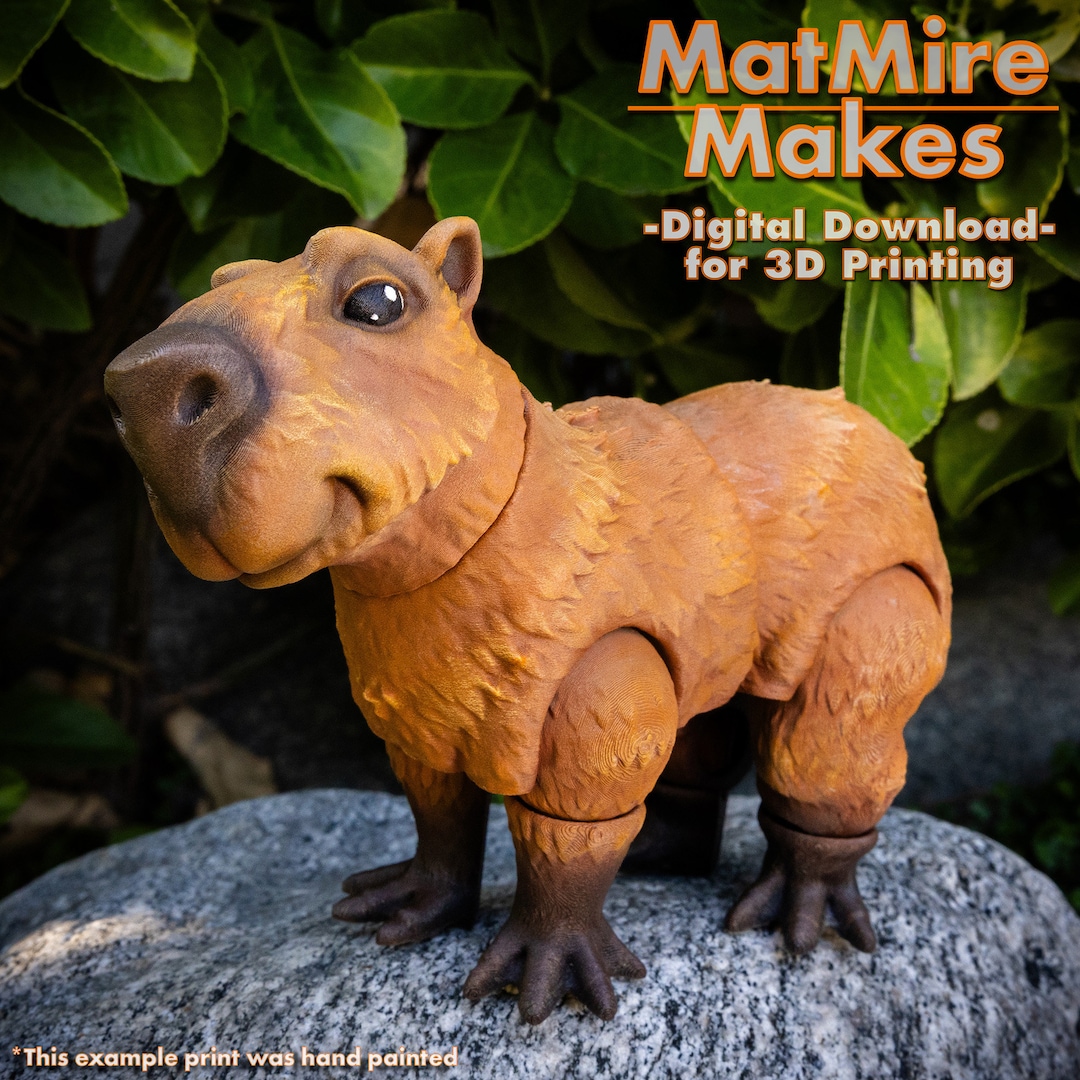 Capybara Digital .STL File for 3dprinting, Articulated Fidget Figure ...
