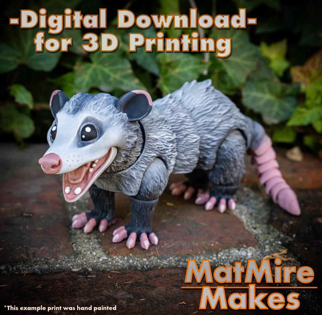 Opossum Digital .STL File for 3dprinting, Articulated Fidget Figure ...