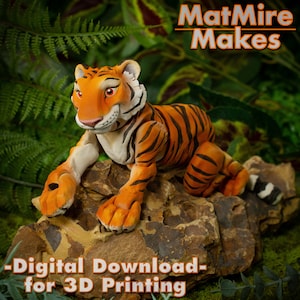 Tiger Digital .STL File for 3d Printing, Articulated Fidget Figure ...