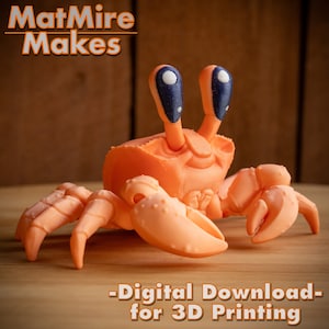 Ghost Crab Digital .STL File for 3D Printing, Articulated Fidget Figure ...