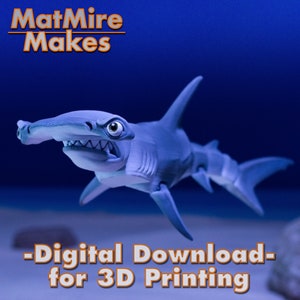 Hammerhead Shark Digital .STL File for 3d Printing, Articulated Fidget ...