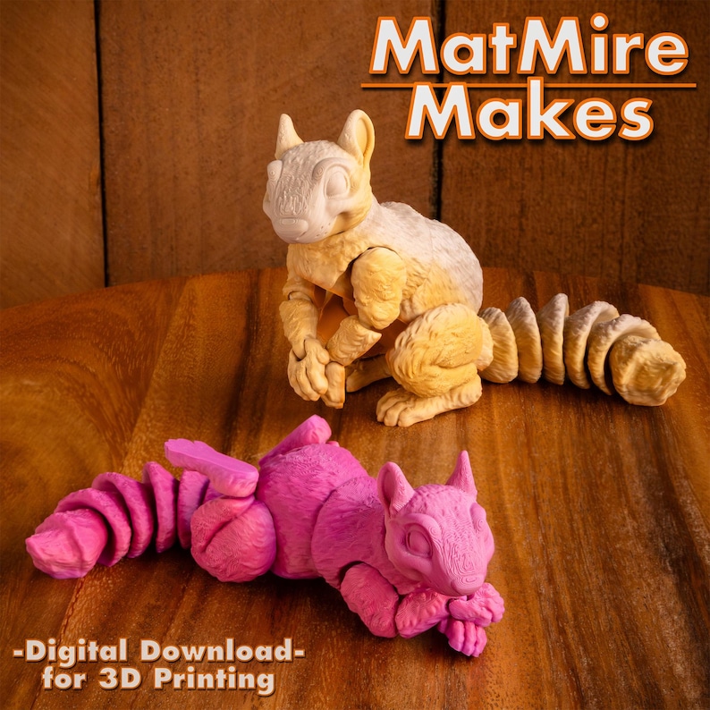 Squirrel, Santa Hat Version Included: Digital .STL File for 3d Printing ...