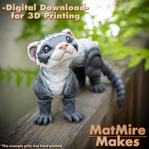 Ferret Digital .STL File for 3d Printing, Articulated Fidget Figure ...