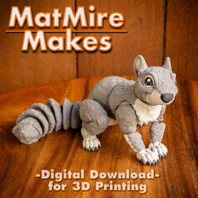 Squirrel, Santa Hat Version Included: Digital .STL File for 3d Printing ...