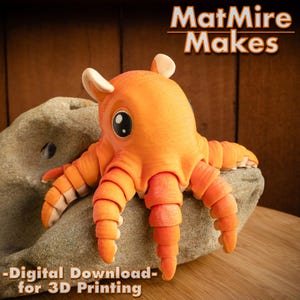 Flapjack Octopus .STL File for 3d Printing, Articulated Fidget Figure ...