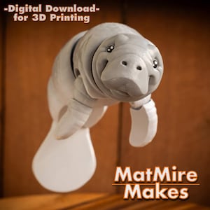 Manatee Digital .STL File for 3d Printing, Articulated Fidget Figure, Cute Animal, With 3MF - Etsy