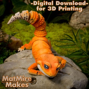 Leopard Gecko Digital .STL File for 3d Printing, Articulated Fidget Figure, Print-in-place Body ...