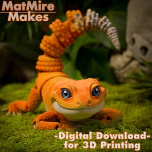 Leopard Gecko Digital .STL File for 3d Printing, Articulated Fidget ...