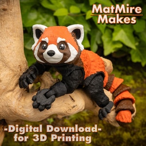 Red Panda, Digital .STL File for 3d Printing, Articulated Fidget Figure ...