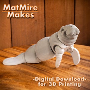 Manatee Digital .STL File for 3d Printing, Articulated Fidget Figure ...