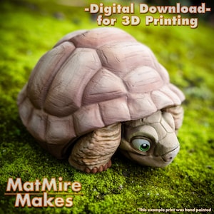 Tortoise Digital .STL File for 3d Printing, Articulated Fidget Figure ...