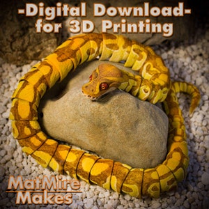 Ball Python Snake Digital .STL File for 3d Printing, Articulated Fidget ...