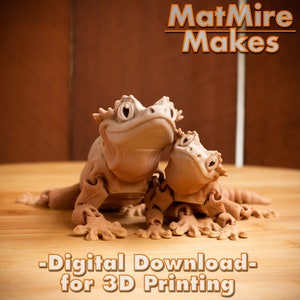 Crested Gecko Digital .STL File for 3d Printing, Articulated Fidget ...