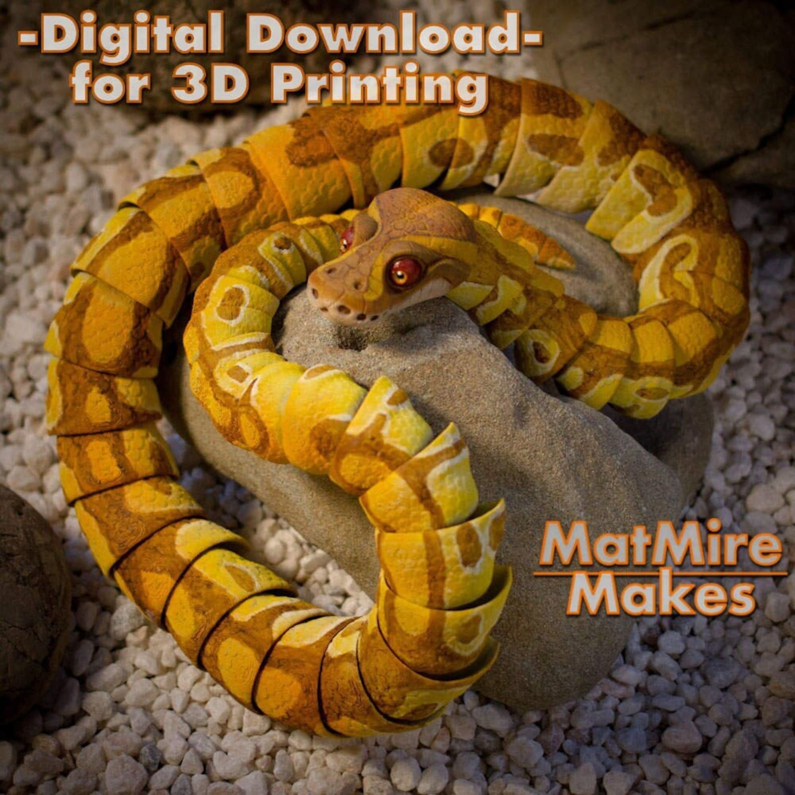 Ball Python Snake Digital .STL File for 3dprinting - Etsy