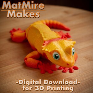 Crested Gecko Digital .STL File for 3d Printing, Articulated Fidget ...