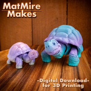 Tortoise Digital .STL File for 3d Printing, Articulated Fidget Figure ...