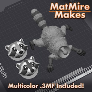 Raccoon Digital .STL File for 3d Printing, Articulated Fidget Figure ...