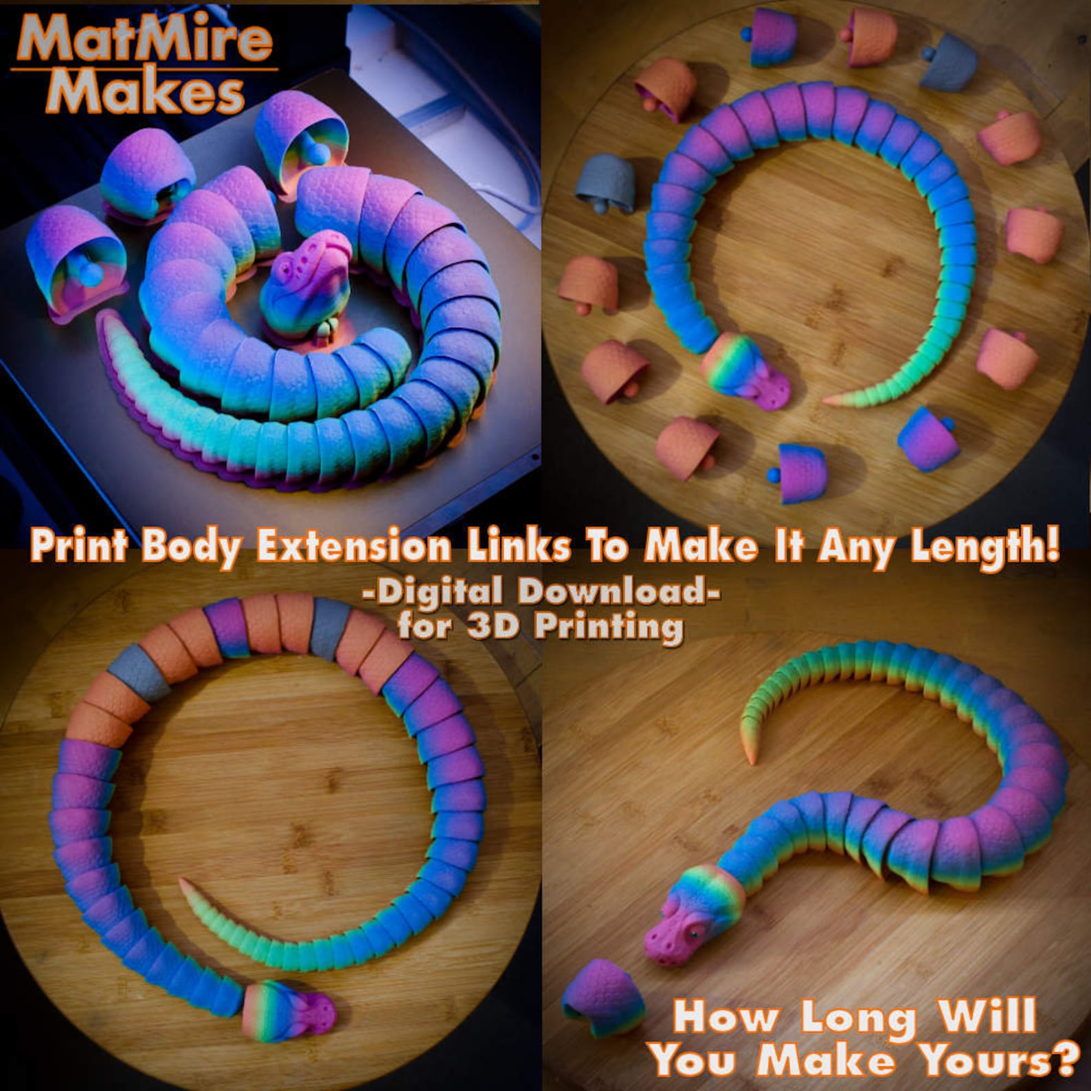 Ball Python Snake Digital .STL File for 3dprinting - Etsy