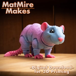 Rat Digital .STL File for 3d Printing, Articulated Fidget Rodent Figure ...