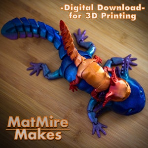 Articulated Axolotl .STL Digital File for 3d Printing, Print-in-place ...