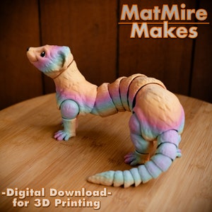 Ferret Digital .STL File for 3d Printing, Articulated Fidget Figure ...