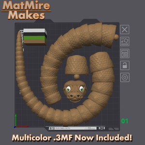 Ball Python Snake Digital .STL File for 3d Printing, Articulated Fidget ...