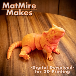 Rat Digital .STL File for 3d Printing, Articulated Fidget Rodent Figure ...