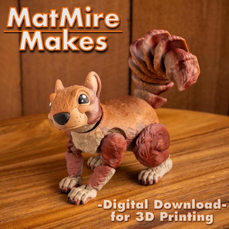 Squirrel, Santa Hat Version Included: Digital .STL File for 3d Printing ...