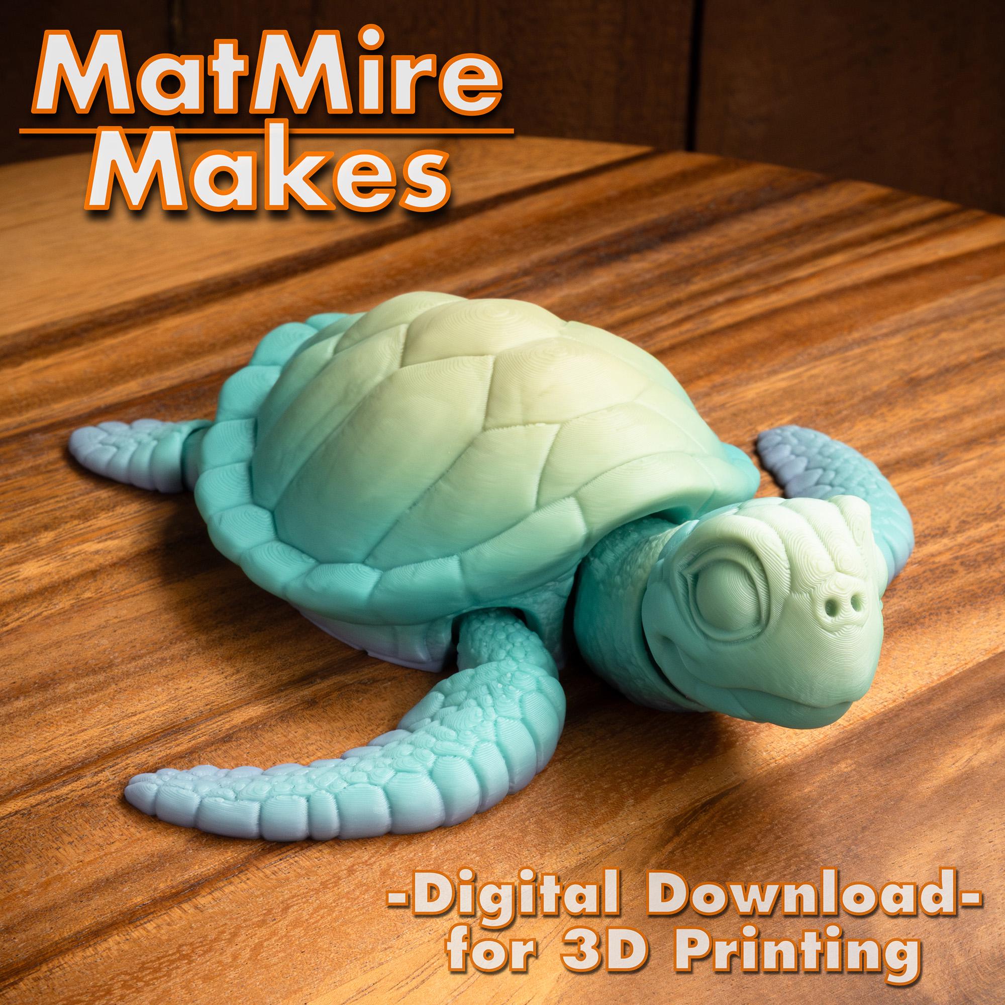 Sea Turtle Digital .STL File for 3d Printing , Articulated Fidget ...