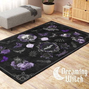 Witch Rug, Gothic Rug, Dark Academia Decor, Dark Rugs, Black Rugs ...