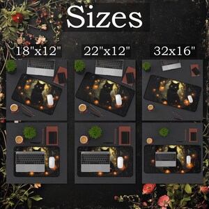 Black Cat Desk Mat, Halloween Mouse Pad, Cottagecore, Horror Aesthetic ...