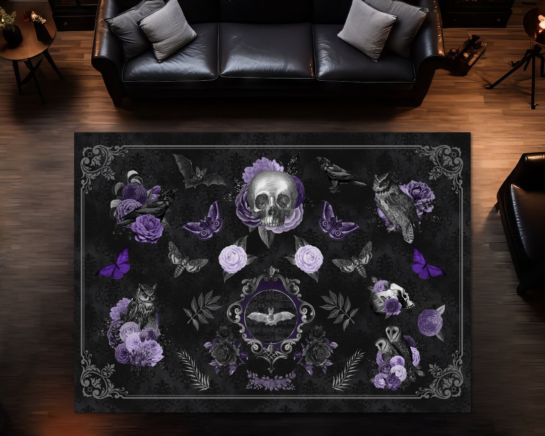 Witch Rug, Gothic Rug, Dark Academia Decor, Dark Rugs, Black Rugs ...