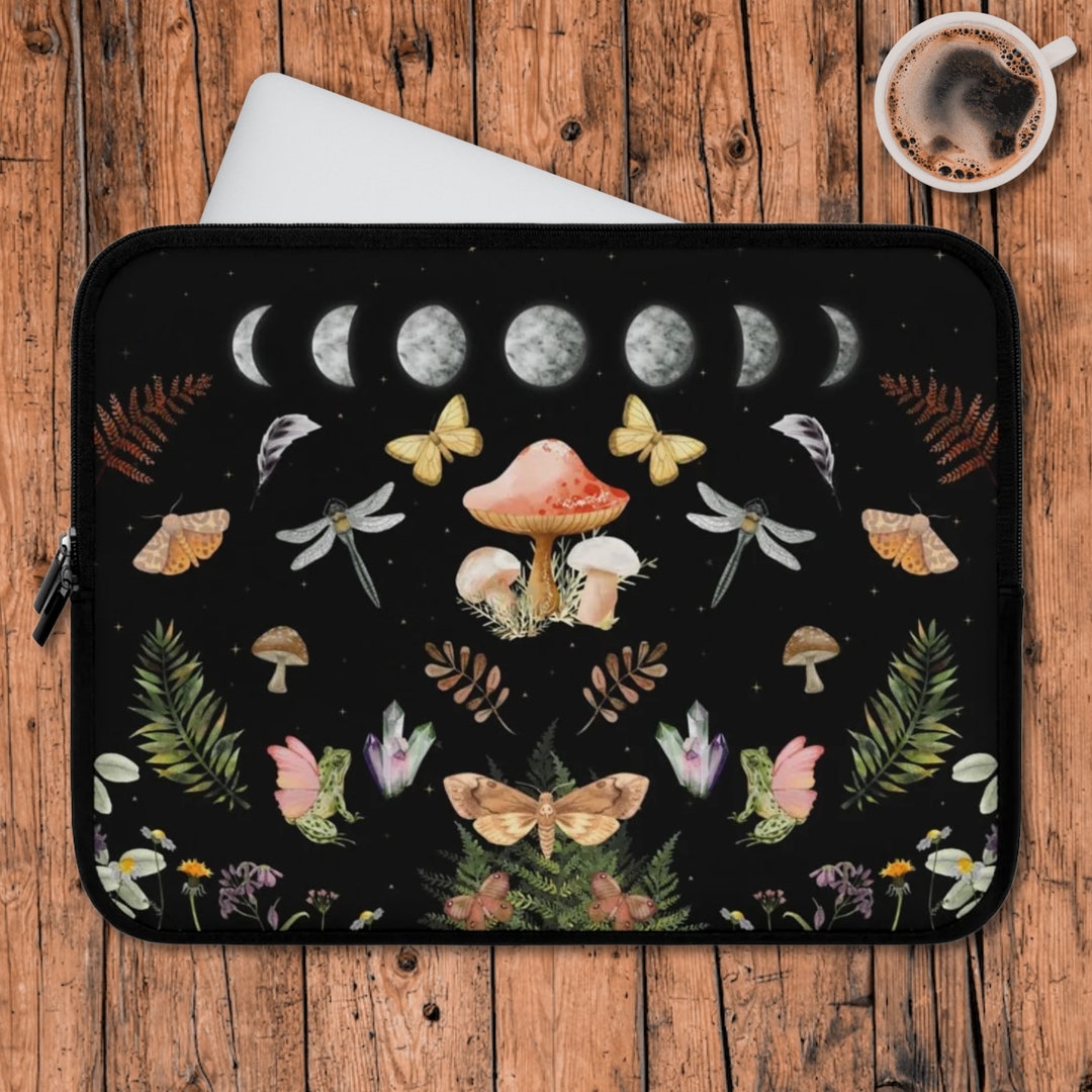 Mushroom Laptop Case, Witch Laptop Sleeve, Floral Laptop Sleeve, Goth ...