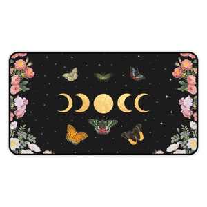 Moon Phase Desk Mat, Cottagecore Mousepad, Cute Mouse Pad, Boho Office ...