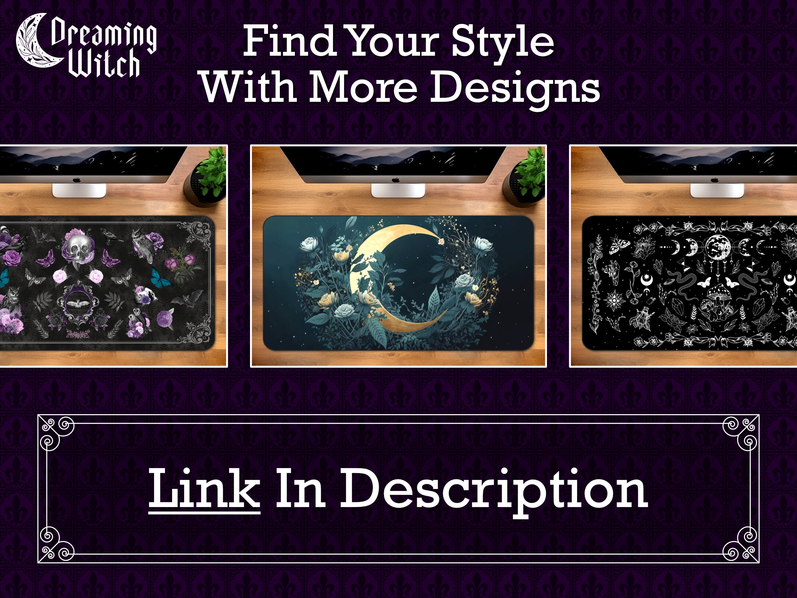 Occult Mousepad Goth Desk Mat Goth Office Decor Halloween - Etsy