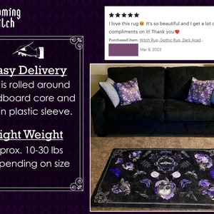 Witch Rug, Gothic Rug, Dark Academia Decor, Dark Rugs, Black Rugs ...