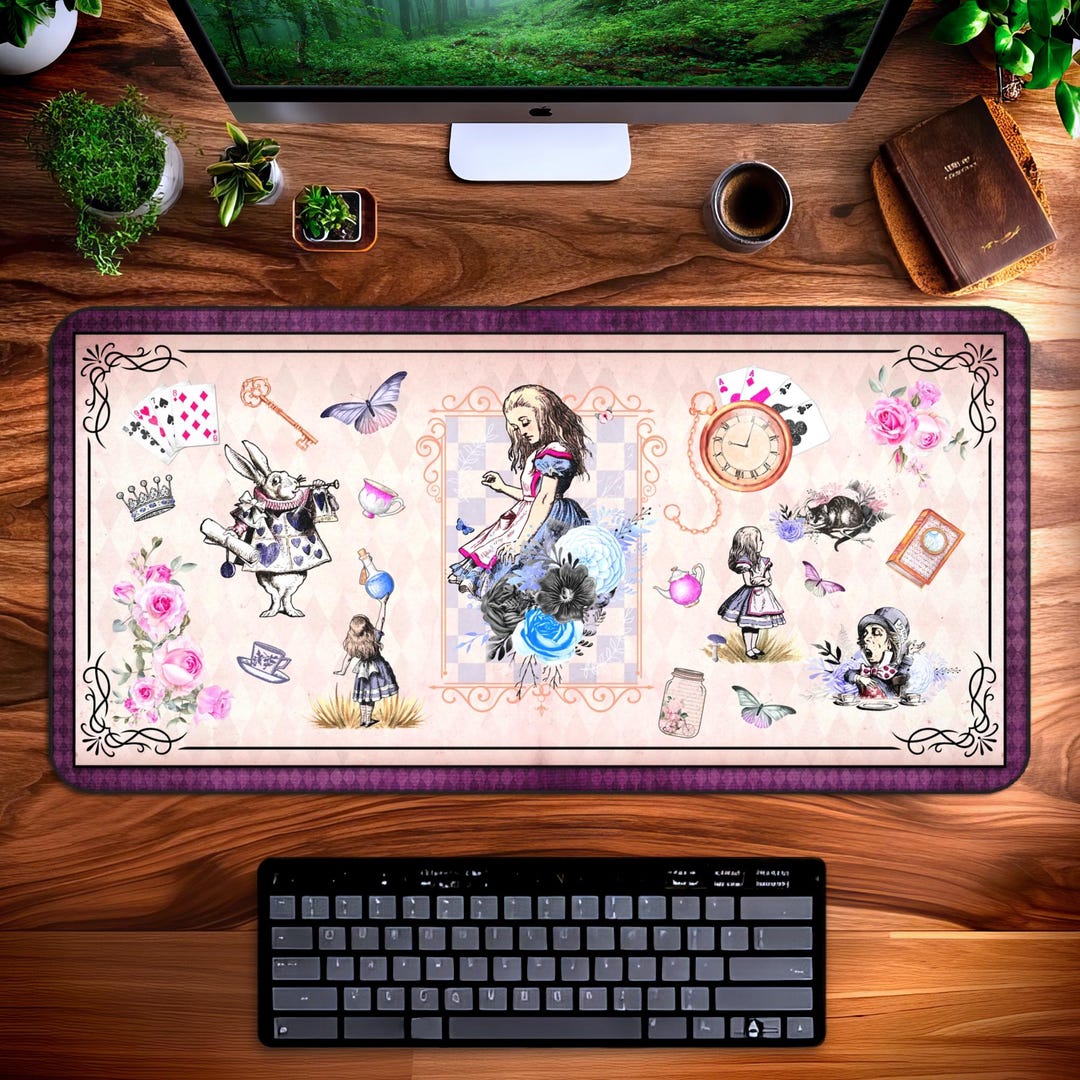 Alice in Wonderland Desk Mat, Witchy Gothic Dark Academia Large Mouse ...