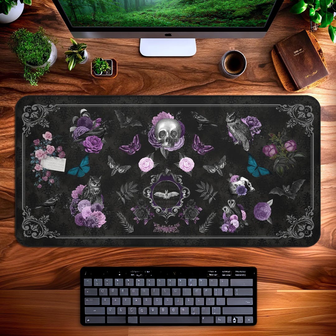 Goth Desk Mat, Moth, Butterfly, Witch Mousepad, Aesthetic Cottagecore ...