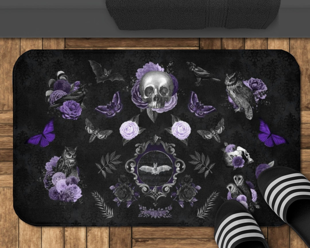 Gothic Bathroom Rug, Dark Cottagecore Bath Mat, Goth Bathroom Decor ...