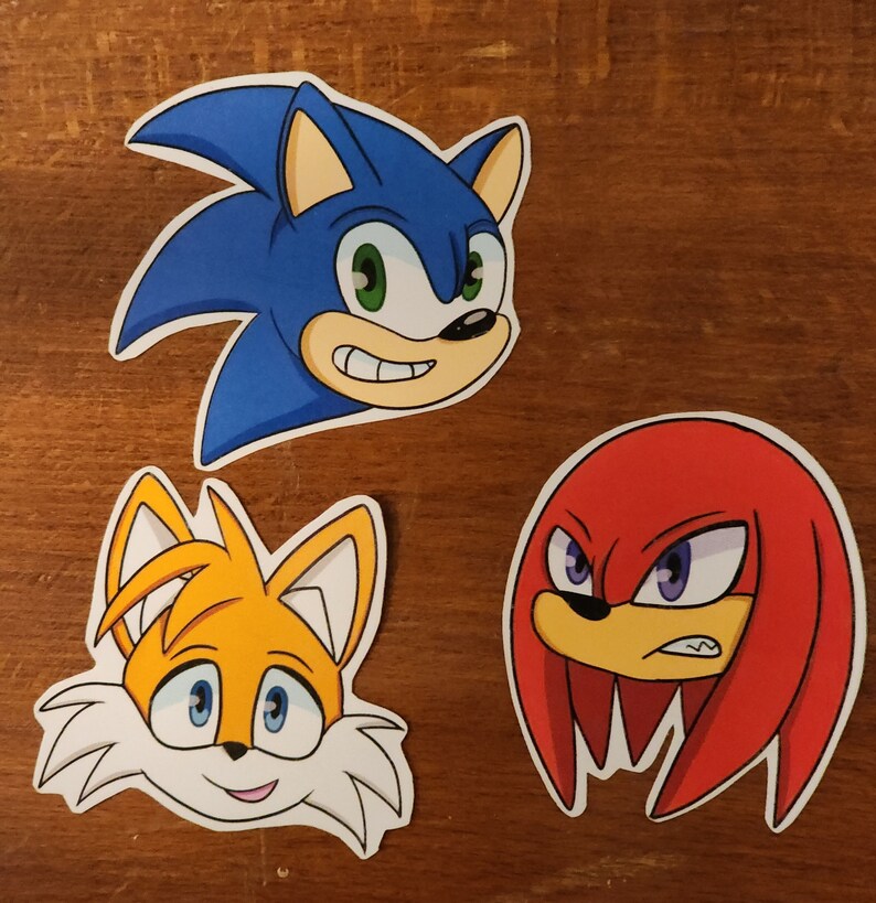 Hedgehog Stickers Sonic Tails Knuckles - Etsy