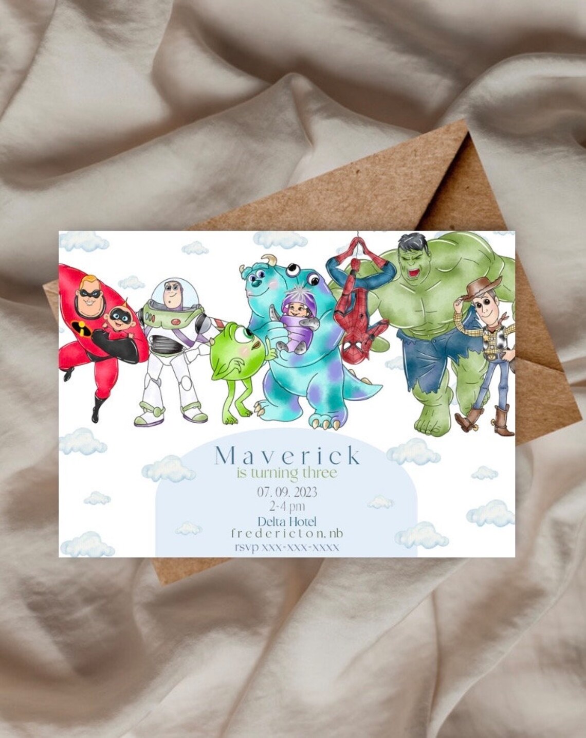 Disney Birthday Invitation, Disney Theme Invite, Monsters Inc, Toy ...