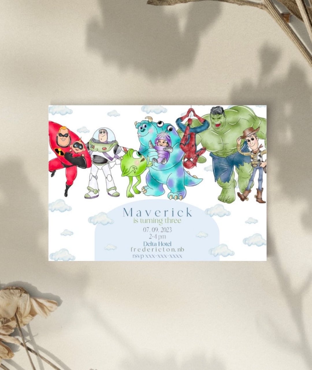 Disney Birthday Invitation, Disney Theme Invite, Monsters Inc, Toy ...