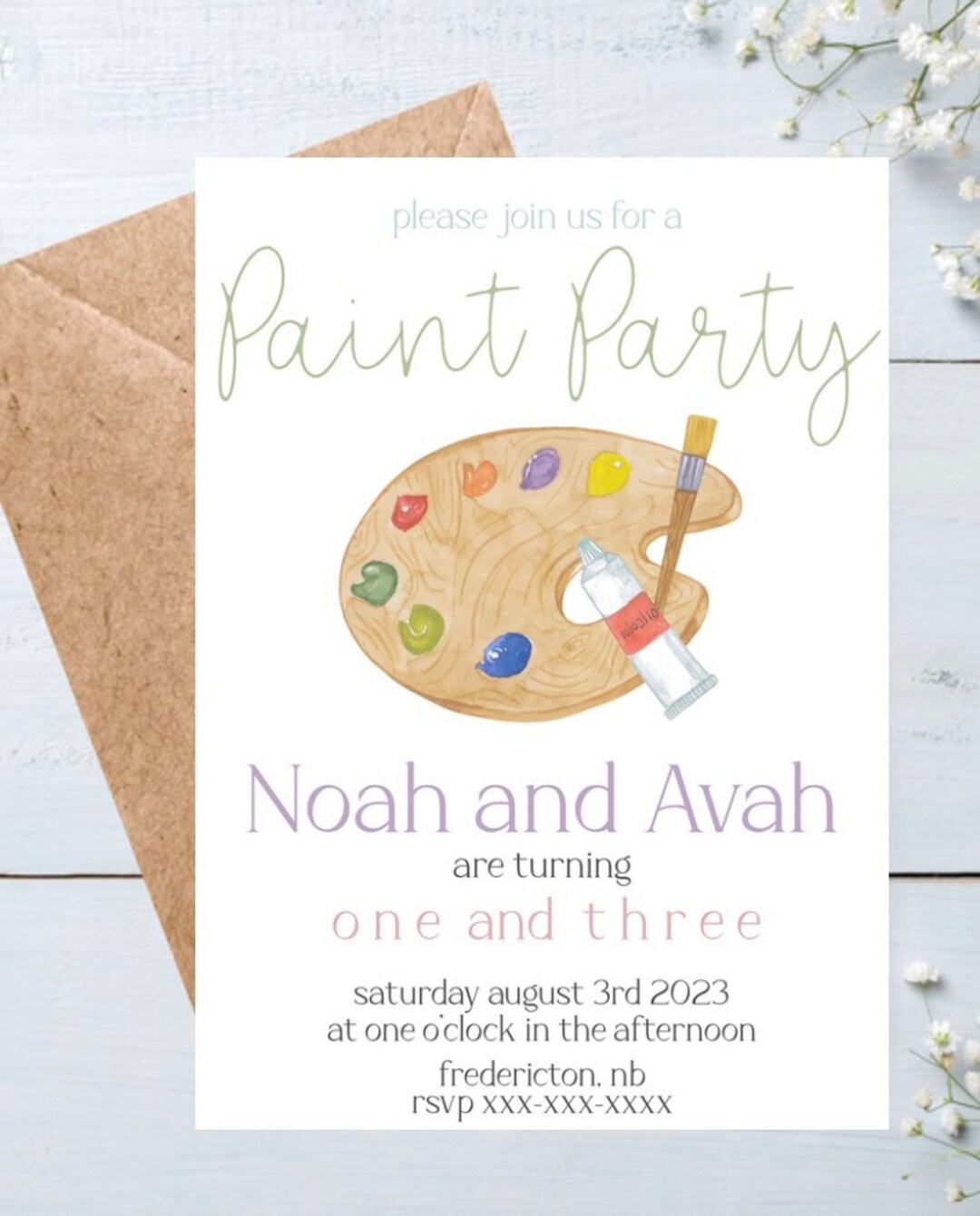 Paint Party Birthday Invite at Bobby Richardson blog