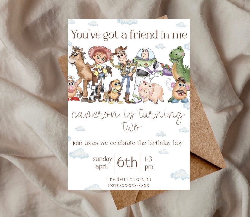 Toy Story Inspired Birthday Invite, Editable Printable Digital Birthday ...