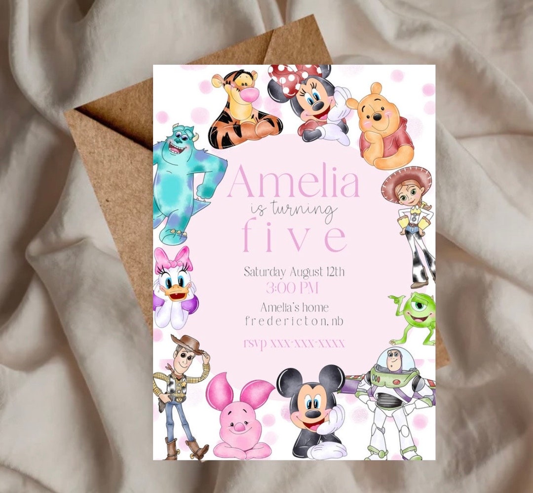 Disney Birthday Invitation, Disney Theme Invite, Monsters Inc, Toy ...