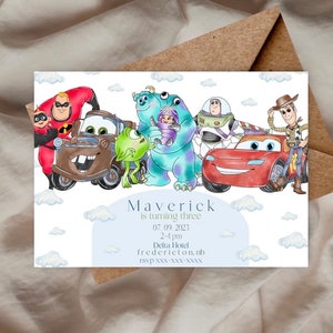 Disney Birthday Invitation, Disney Theme Invite, Monsters Inc, Toy ...